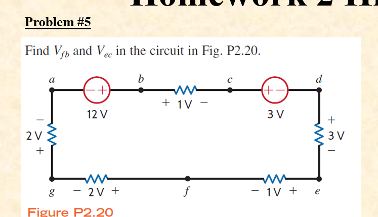 Solved Find V_fb and V_ec in the circuit in Fig. P2.20. | Chegg.com