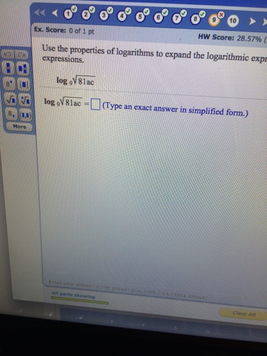 Solved Use the Properties of logarithms to expand the | Chegg.com