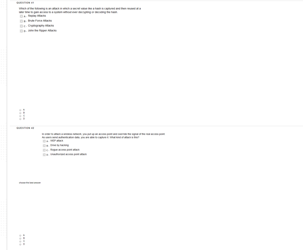 Solved QUESTION 41 Which of the following is an attack in | Chegg.com