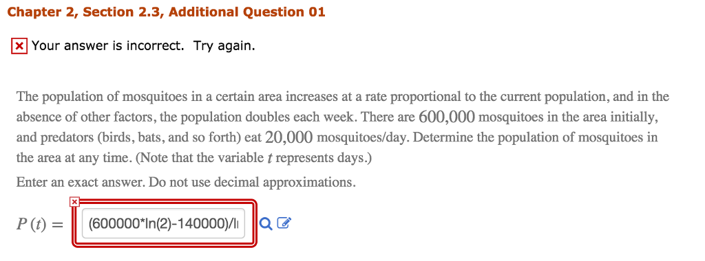 Solved Chapter 2, Section 2.3, Additional Question 01 Your | Chegg.com