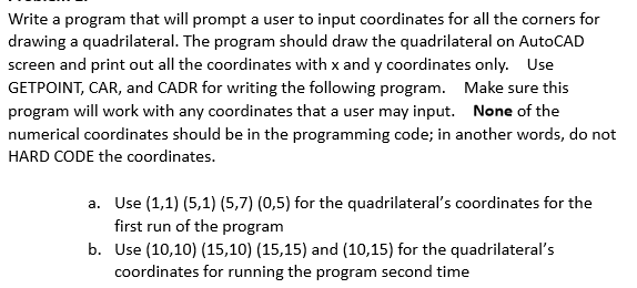 Solved Write a program that will prompt a user to input | Chegg.com