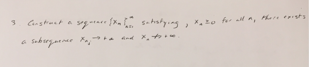 Solved Construct a sequence {x_n}^infinity_n = 1 satisfying, | Chegg.com