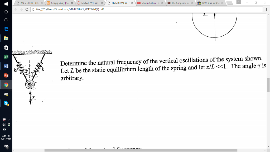 Solved Determine the natural frequency of the vertical | Chegg.com
