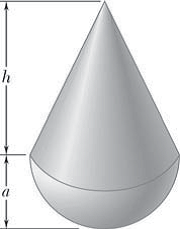 Solved A hemisphere and a cone are attached as shown. | Chegg.com