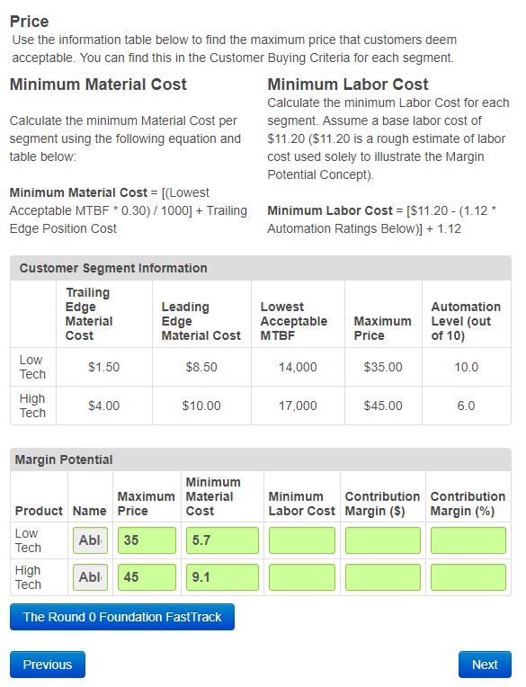 Solved Price Use the information table below to find the | Chegg.com