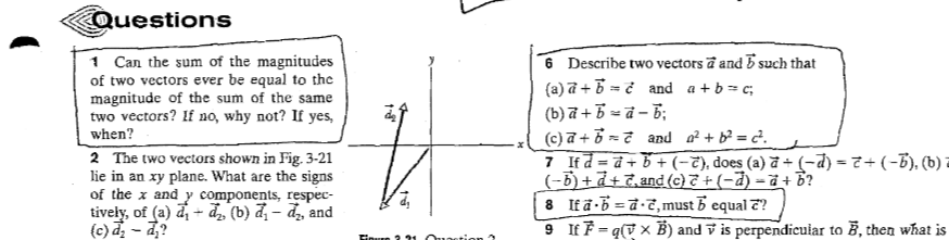 Solved Questions 1 Can The Sum Of The Magnitudes Of Two