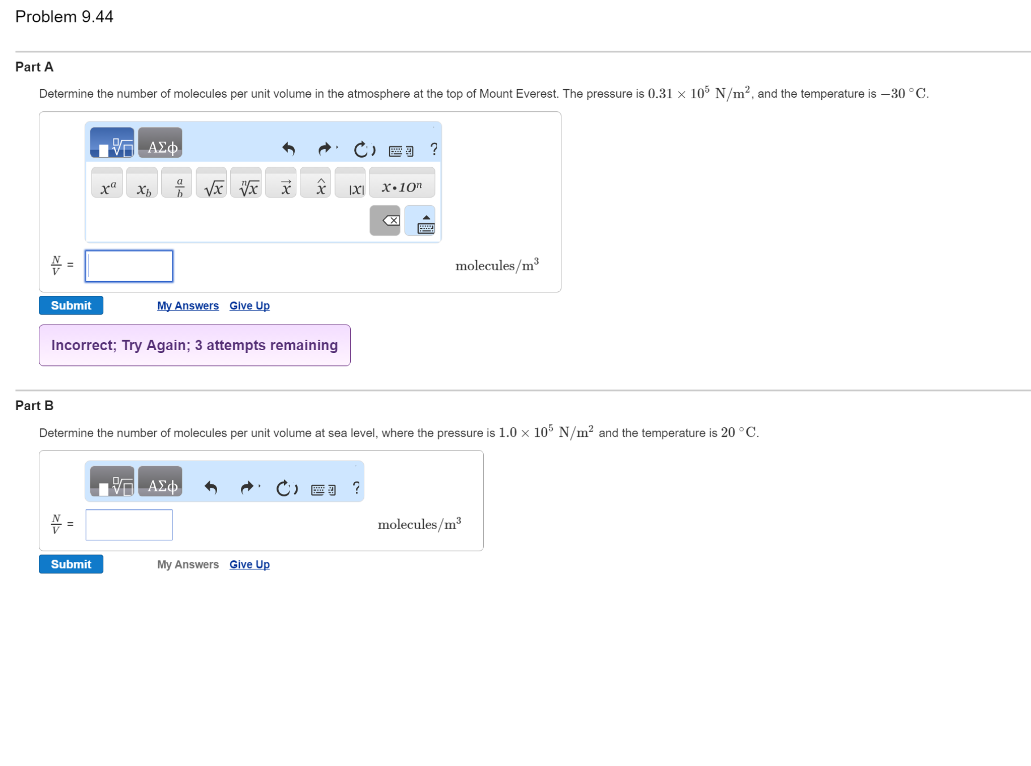 Solved Determine the number of molecules per unit volume in | Chegg.com