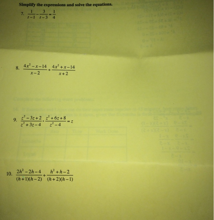Solved Simplify the expressions and solve the equations. | Chegg.com