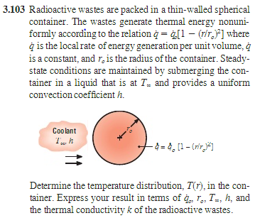 Solved Radioactive wastes are packed in a thin-walled | Chegg.com