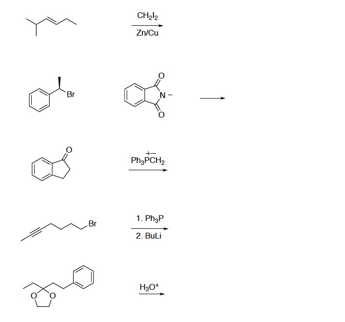 Solved CH212 Zn/Cu Ph3PCH2 1. Ph3P 2. BuLi H30+ | Chegg.com