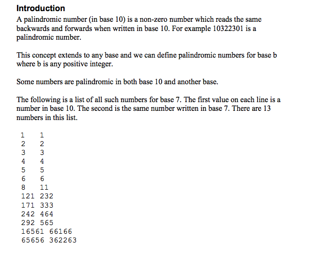 Solved Introduction A Palindromic Number In Base 10 Is A
