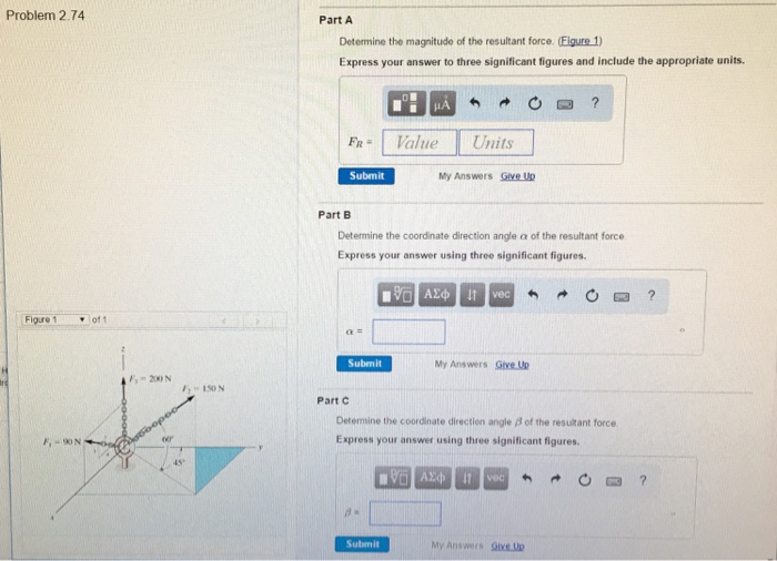 Solved Determine the magnitude of the resultant force | Chegg.com