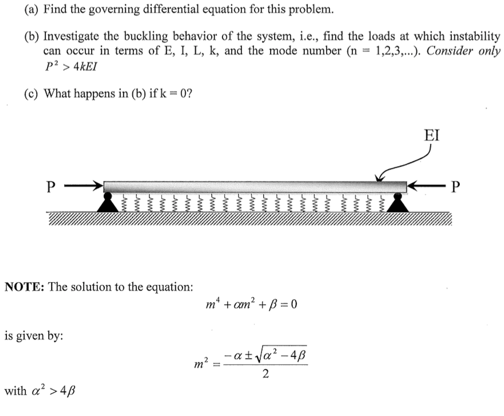 Solved (a) Find the governing differential equation for this | Chegg.com