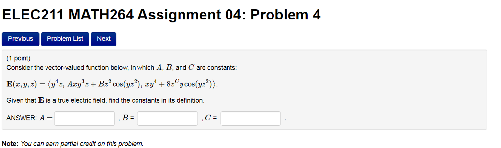 Solved ELEC211 MATH264 Assignment 04: Problem4 Previous | Chegg.com