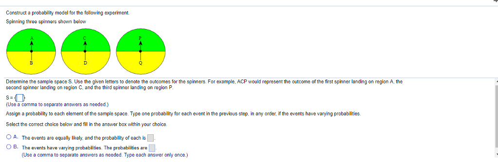 Solved Construct a probability model for the following | Chegg.com