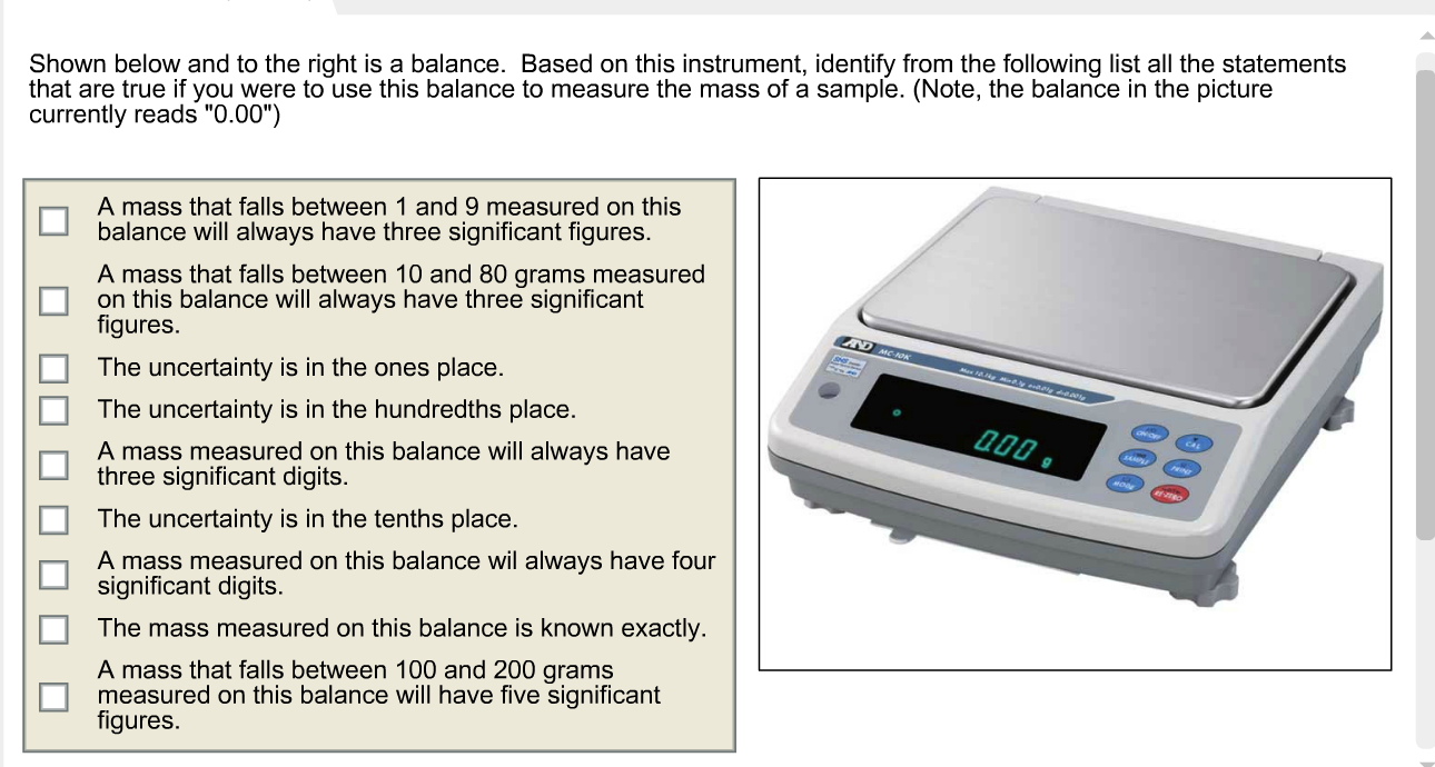 Solved Shown below and to the right is a balance. Based on | Chegg.com