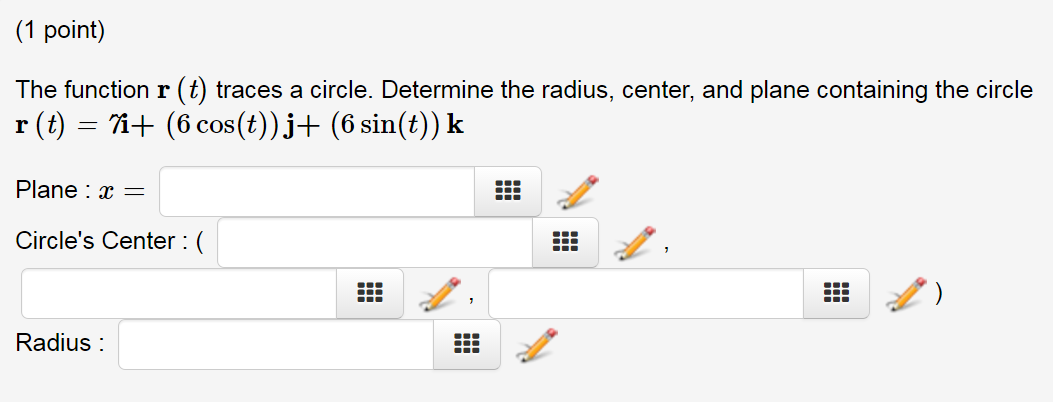 Solved The function r(t)r(t) traces a circle. Determine the | Chegg.com