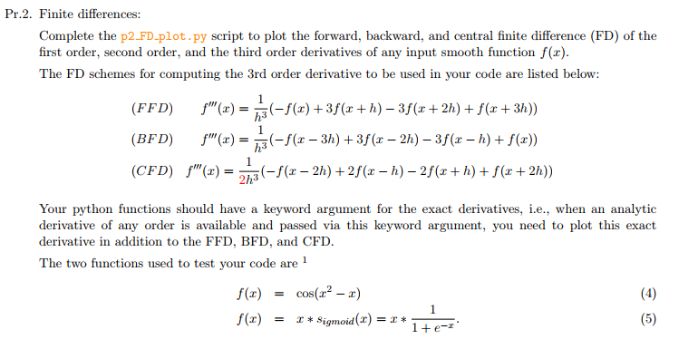 Pr.2. Finite differences: Complete the p2.FD-plot.py | Chegg.com