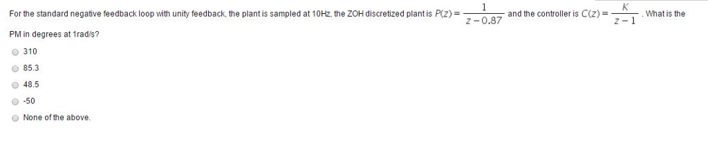 Solved For the standard negative feedback loop with unity | Chegg.com