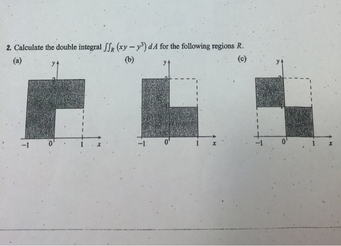 Solved Calculate the double integral Integral Integral_R (xy | Chegg.com