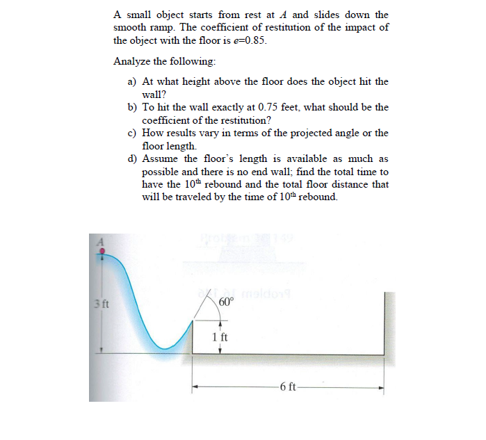Solved A small object starts from rest at A and slides down | Chegg.com