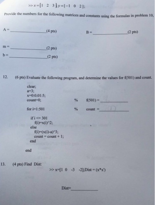 Solved Provide the numbers for the following matrices and | Chegg.com