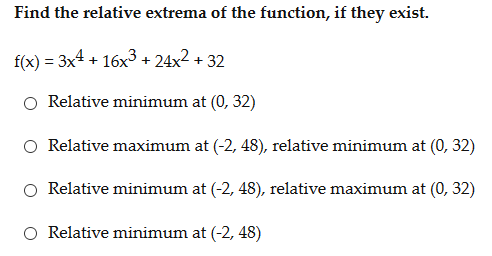 Solved Find the relative extrema of the function, if they | Chegg.com