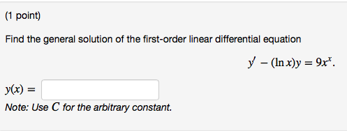 Solved Find the general solution of the first-order linear | Chegg.com