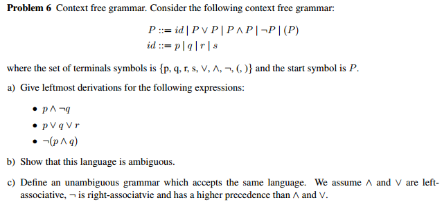 Solved Context free grammar. Consider the following context | Chegg.com Solved Context free grammar. Consider the following context | Chegg.com