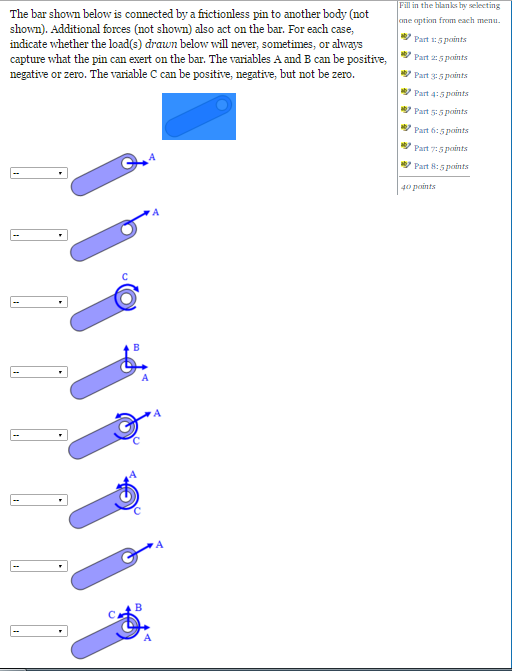 The bar shown below is connected by a frictionless | Chegg.com