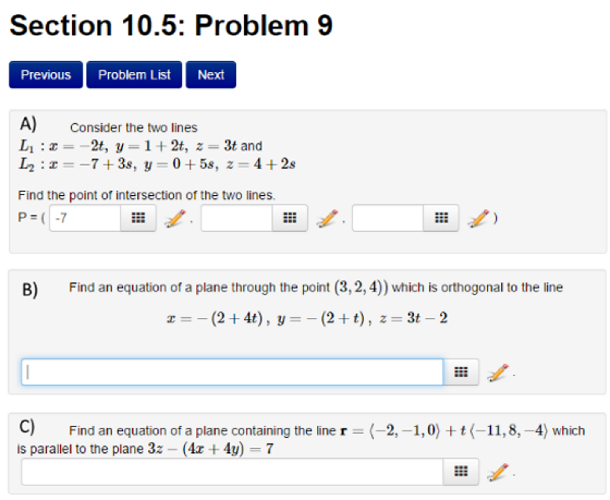 Solved Consider The Two Lines L 1 X 2t Y 1 2t Z