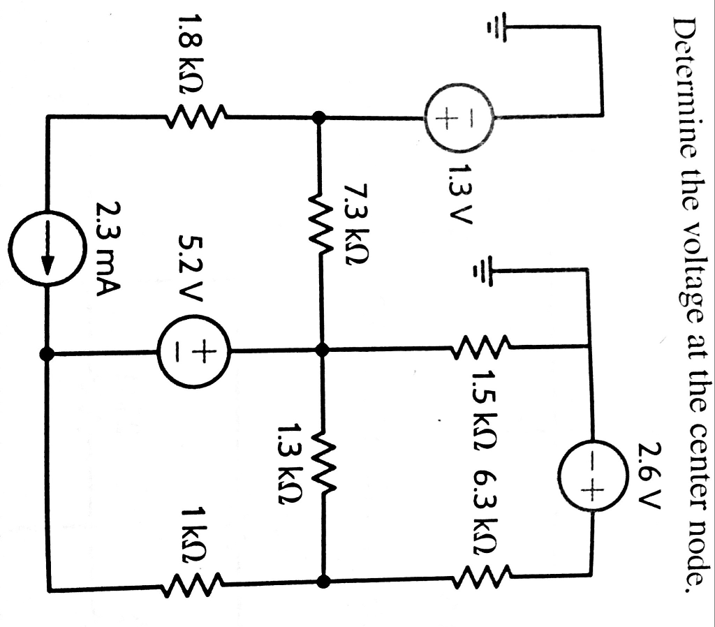Solved Determine the voltage at the center node. | Chegg.com