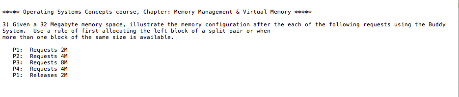 Solved Operating Systems Concepts course, Chapter: Memory | Chegg.com
