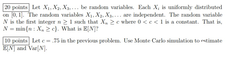 Solved 20 points Let Xi, X2, X3,... be random variables. | Chegg.com