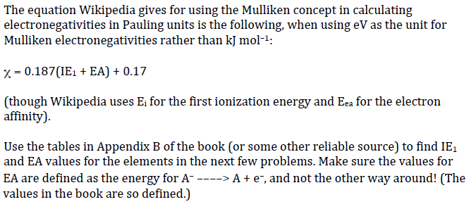 Solved The equation Wikipedia gives for using the Mulliken | Chegg.com
