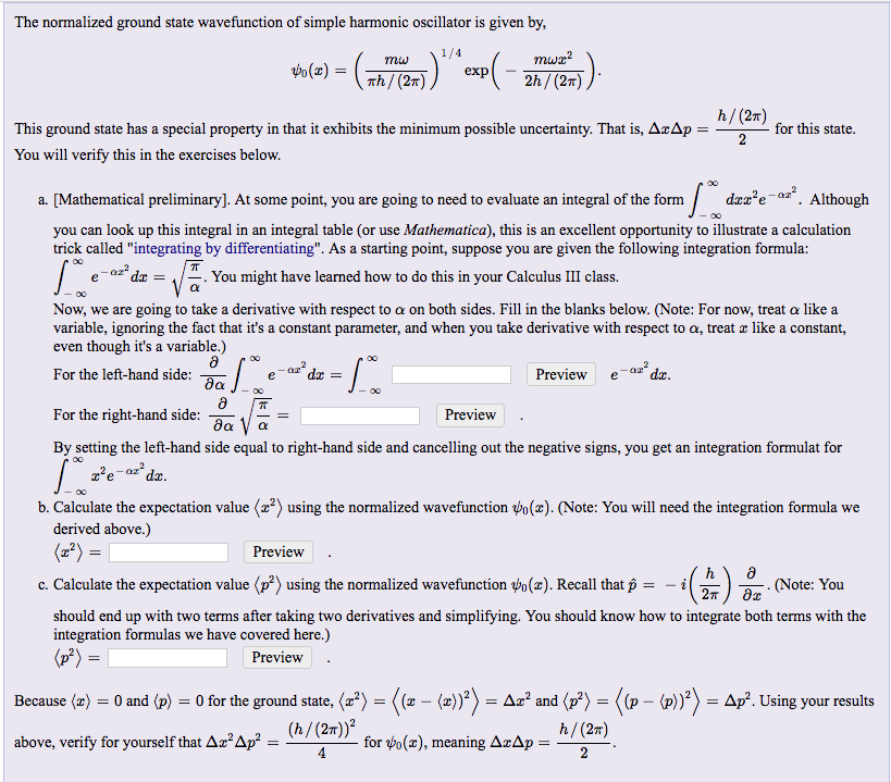 Solved The Normalized Ground State Wavefunction Of Simple