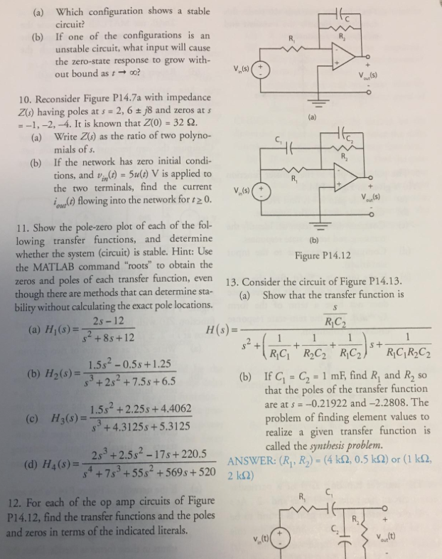 Solved (a) Which configuration shows a stable circuit If one | Chegg.com