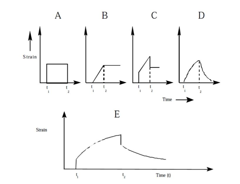 Solved Consider the plots of strain vs. time shown below. | Chegg.com