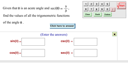Solved Given that theta is an acute angle and sec(theta) = | Chegg.com