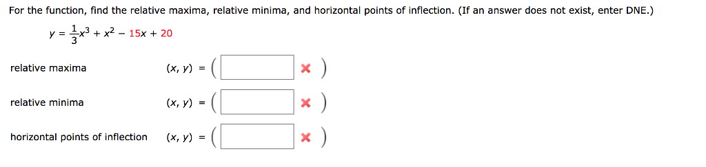 Solved For the function, find the relative maxima, relative | Chegg.com