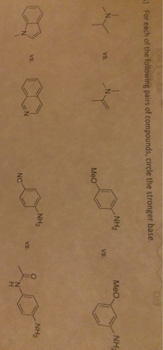 Solved For each of the following pairs of compounds, circle | Chegg.com