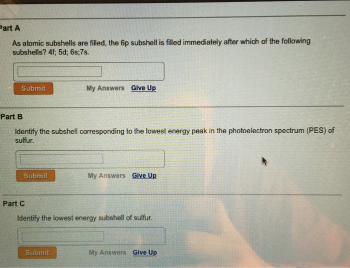 Solved As atomic subshells are filled, the 6p subshell is | Chegg.com