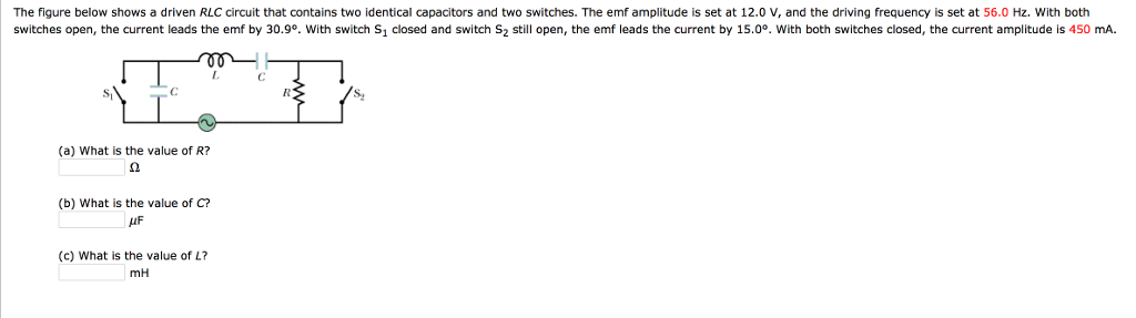 Solved The figure below shows a driven RLC circuit that | Chegg.com