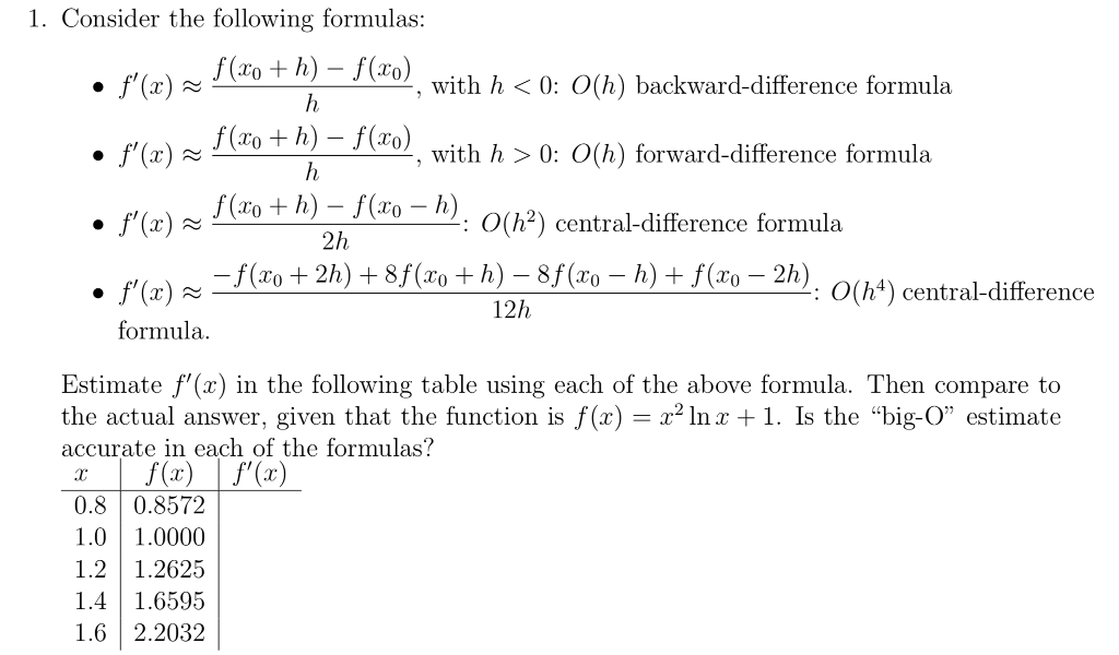 Solved 1. Consider the following formulas , with