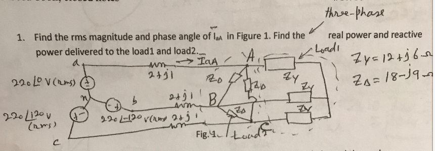 Solved 1. Find the rms magnitude and phase angle of laa in | Chegg.com
