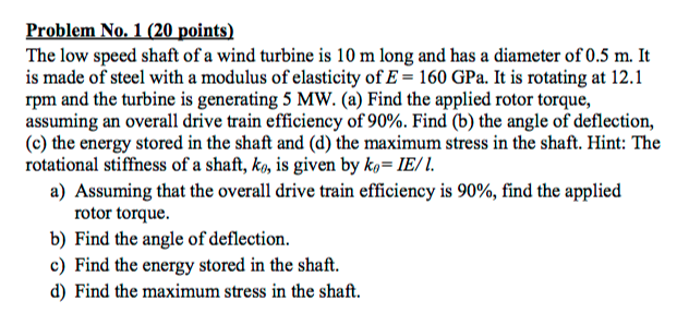 Solved Problem No. 1(20 points) The low speed shaft of a | Chegg.com