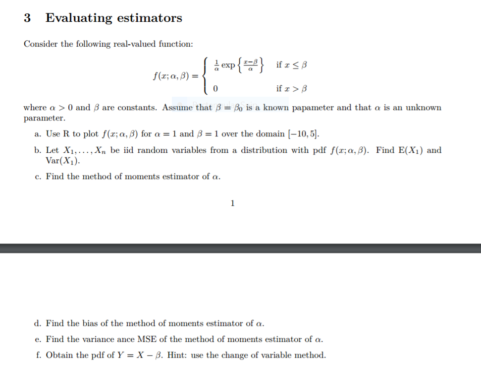 Consider the following real-valued function: f(x; | Chegg.com