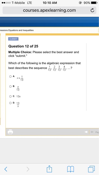 Solved Which of the following is the algebraic expression | Chegg.com