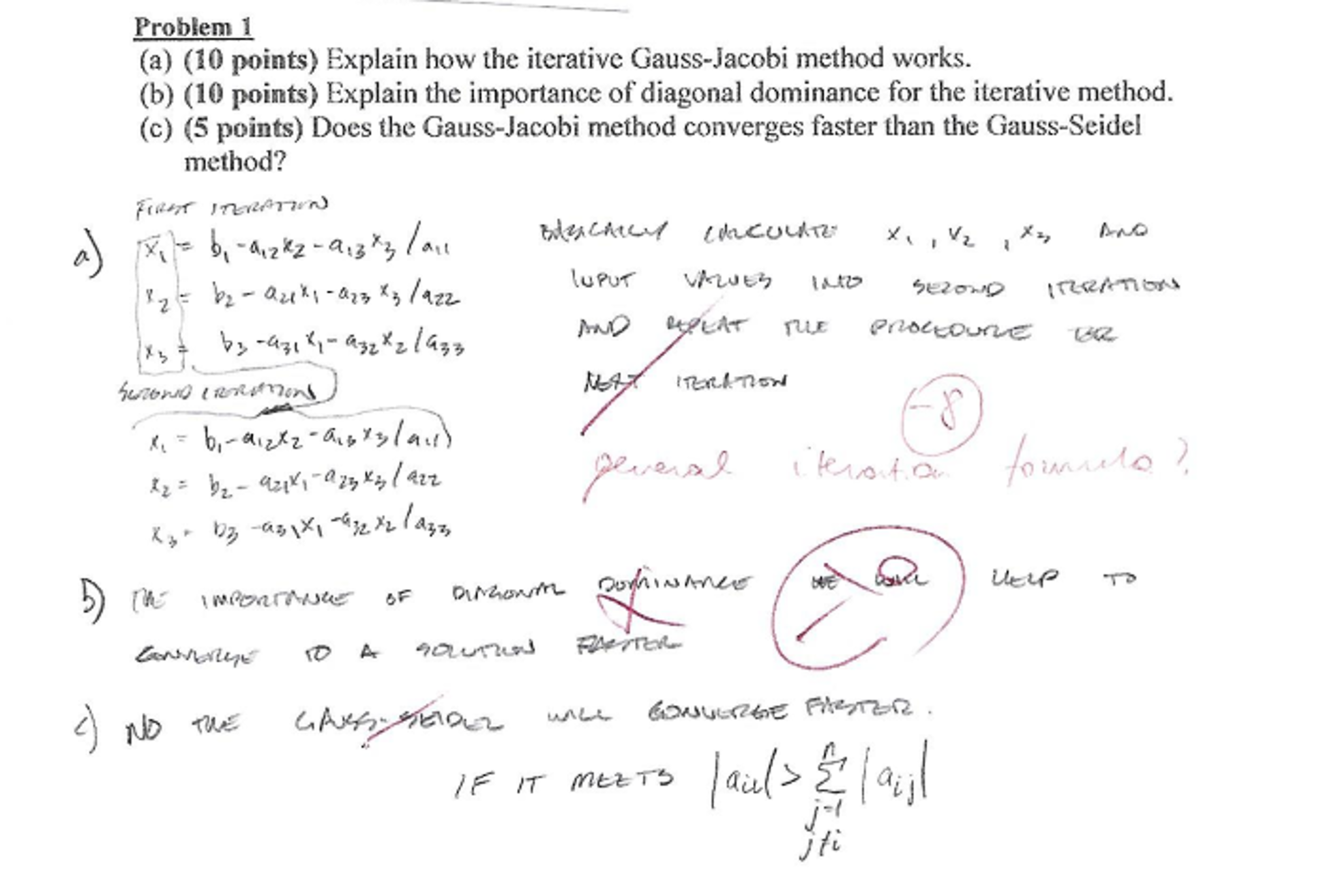 Numerical Methods. This is the question from my exam. | Chegg.com