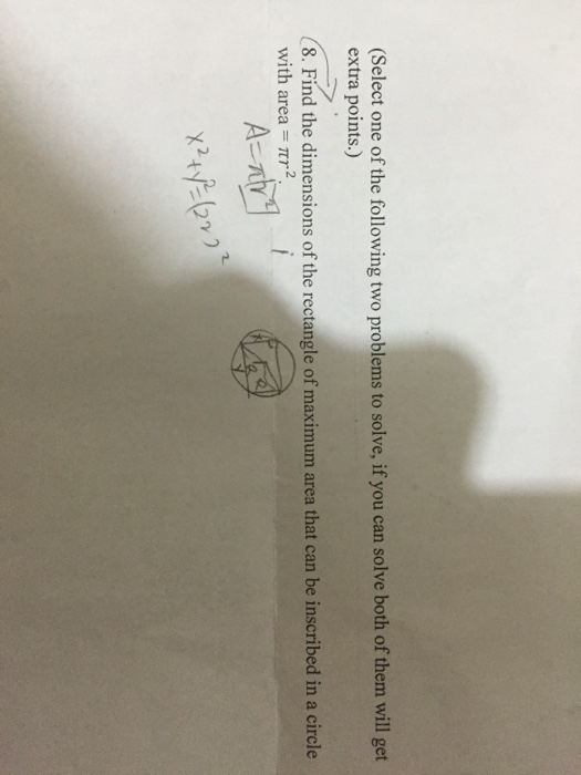 Solved Find the dimensions of the rectangle of the maximum | Chegg.com